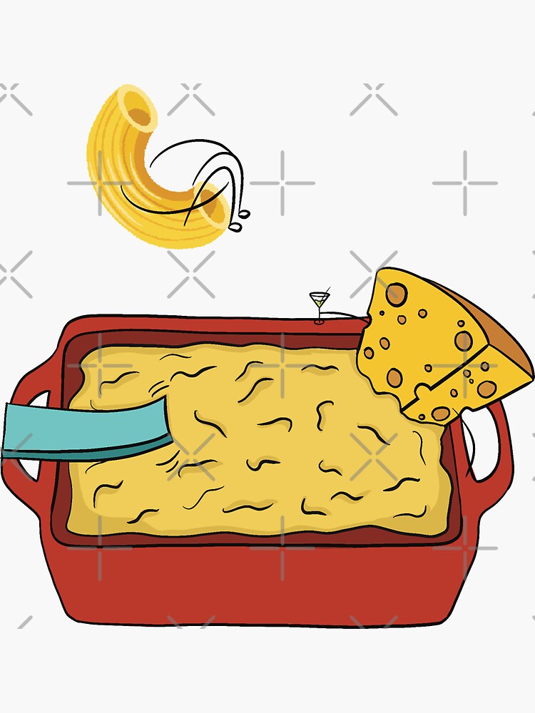 "Macaroni and cheese illustration " Sticker by Holailustra | Redbubble