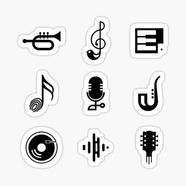 "Music 9 Transparent Stickers Pack" Sticker for Sale by EL-BACHIR ...
