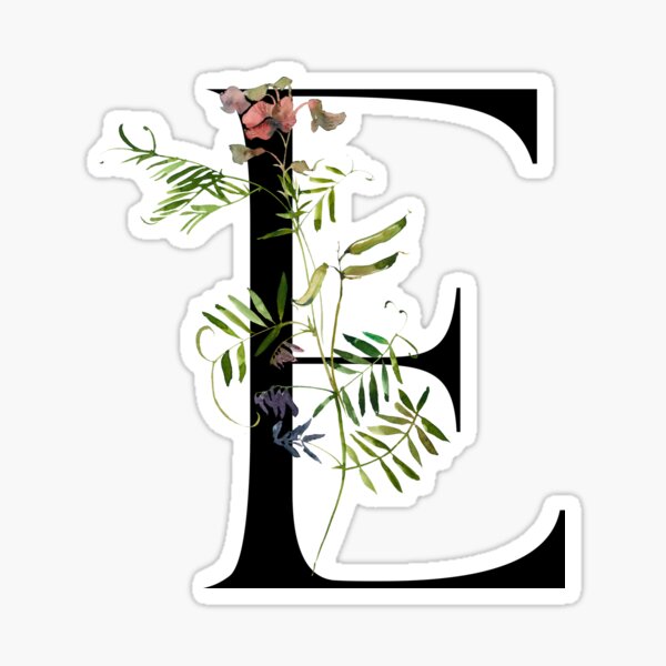 "Letter E" Sticker for Sale by WildAliceArt | Redbubble