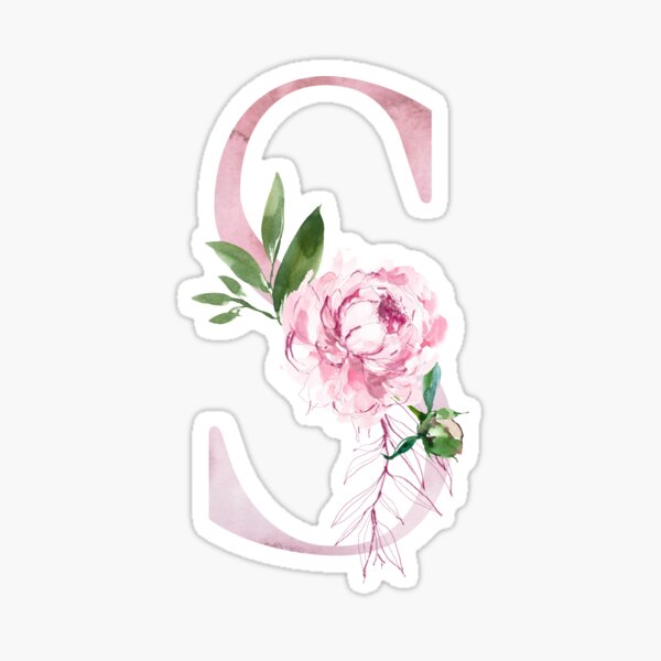 "Pink Letter S" Sticker for Sale by WildAliceArt | Redbubble