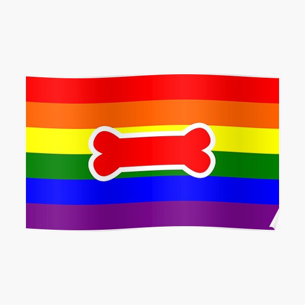 "Rainbow Pup Pride Flag" Poster for Sale by tailspace | Redbubble
