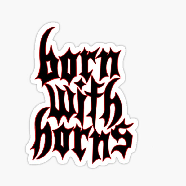 "Born With Horns - Red Outline" Sticker by hannamaae | Redbubble
