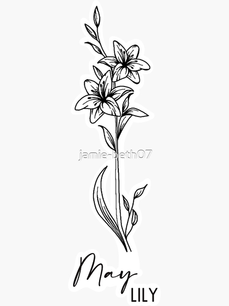 "May Birth Flower" Sticker for Sale by jamie-beth07 | Redbubble