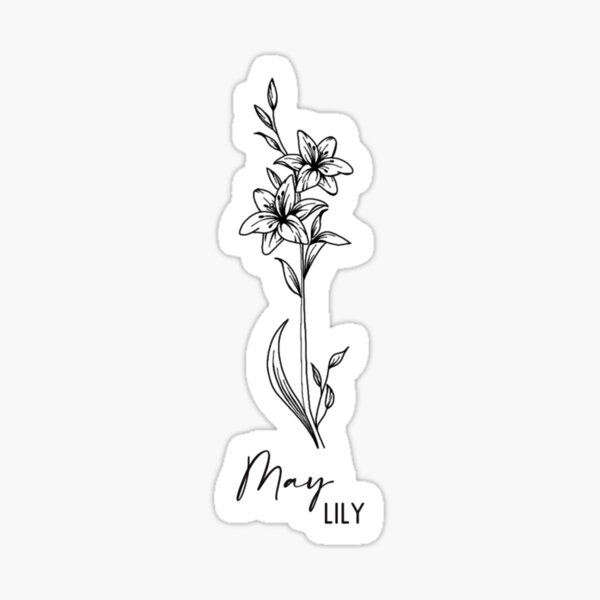 "May Birth Flower" Sticker for Sale by jamie-beth07 | Redbubble