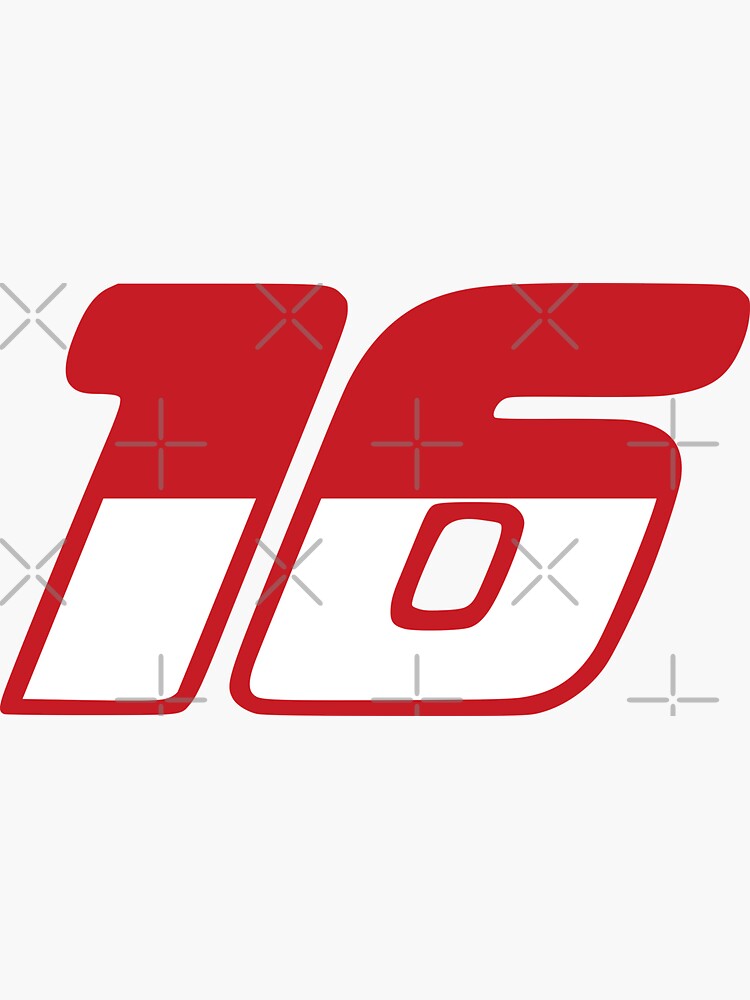 "Charles Leclerc 16 Outline" Sticker by A1fredo | Redbubble