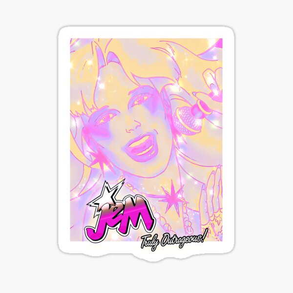 "Jem Truly Outrageous Pastel Glam (Black)" Sticker for Sale by ...