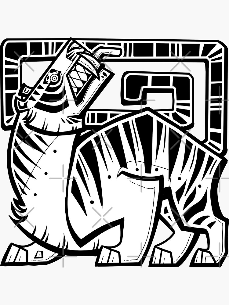 "Cubic Twisted Tiger V1 [Black]" Sticker for Sale by PaleoPanthera ...