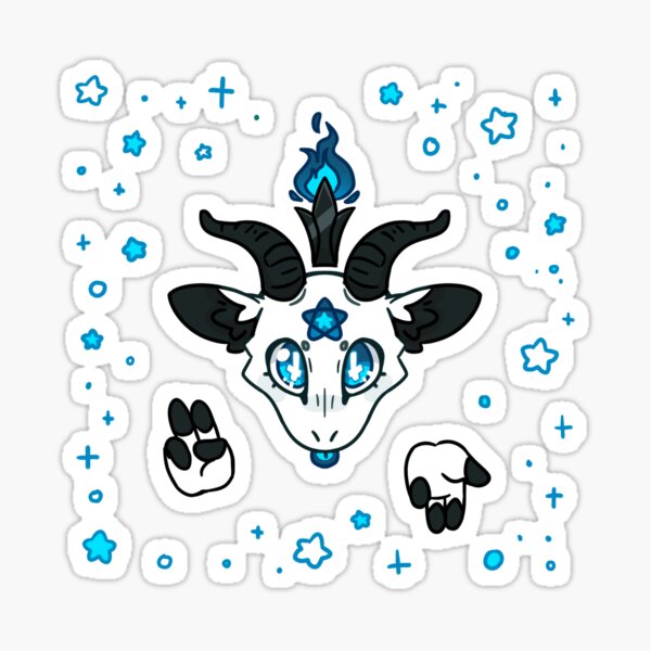 "Lil Baphomet (Blue Raspberry)" Sticker by Ironicmemeing | Redbubble