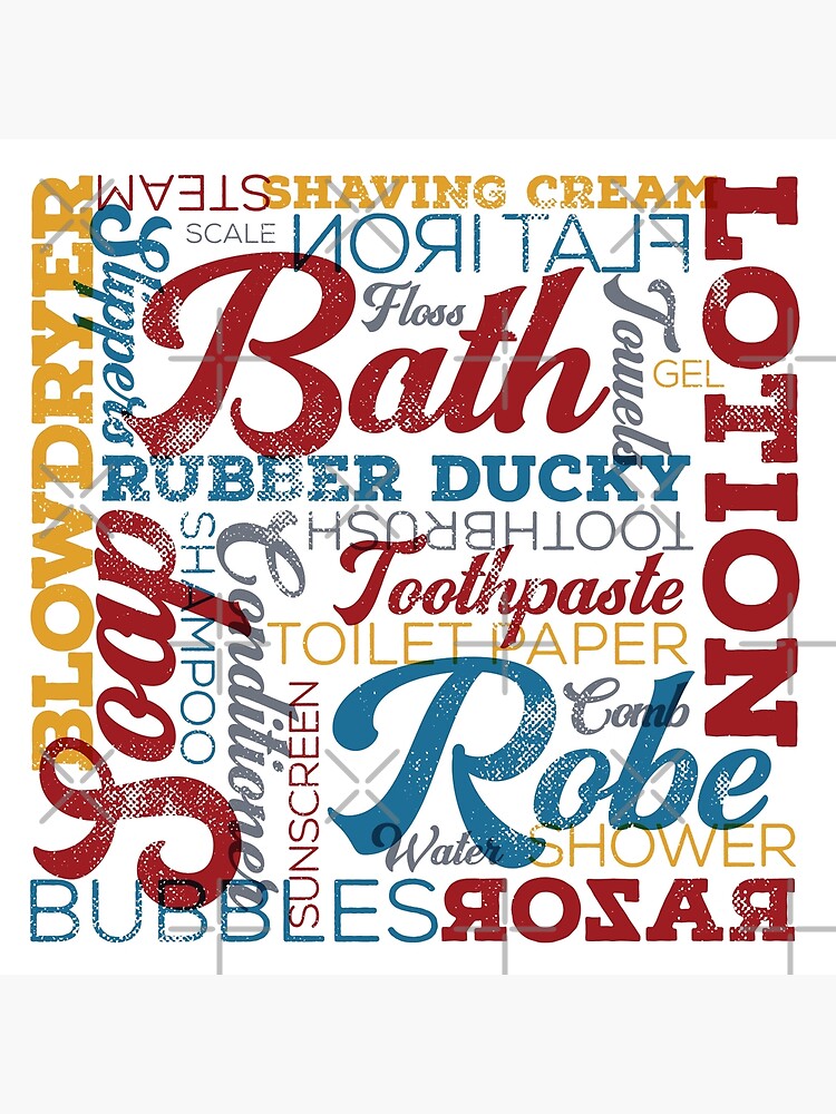 "Vintage Style Bathroom Lettering Art - Vintage" Poster for Sale by ...