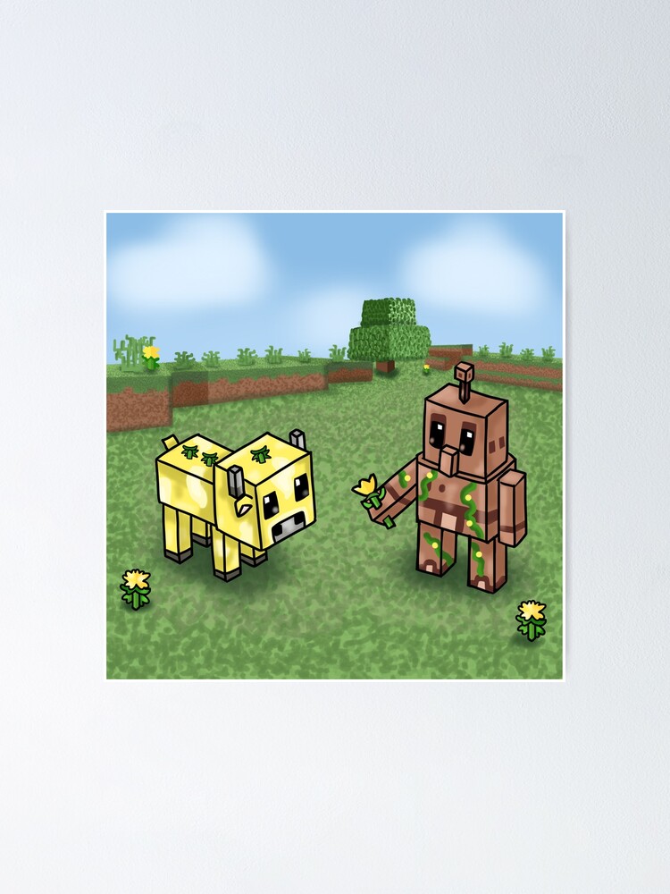 "Moobloom & Copper Golem friends" Poster for Sale by cminecraftclub ...