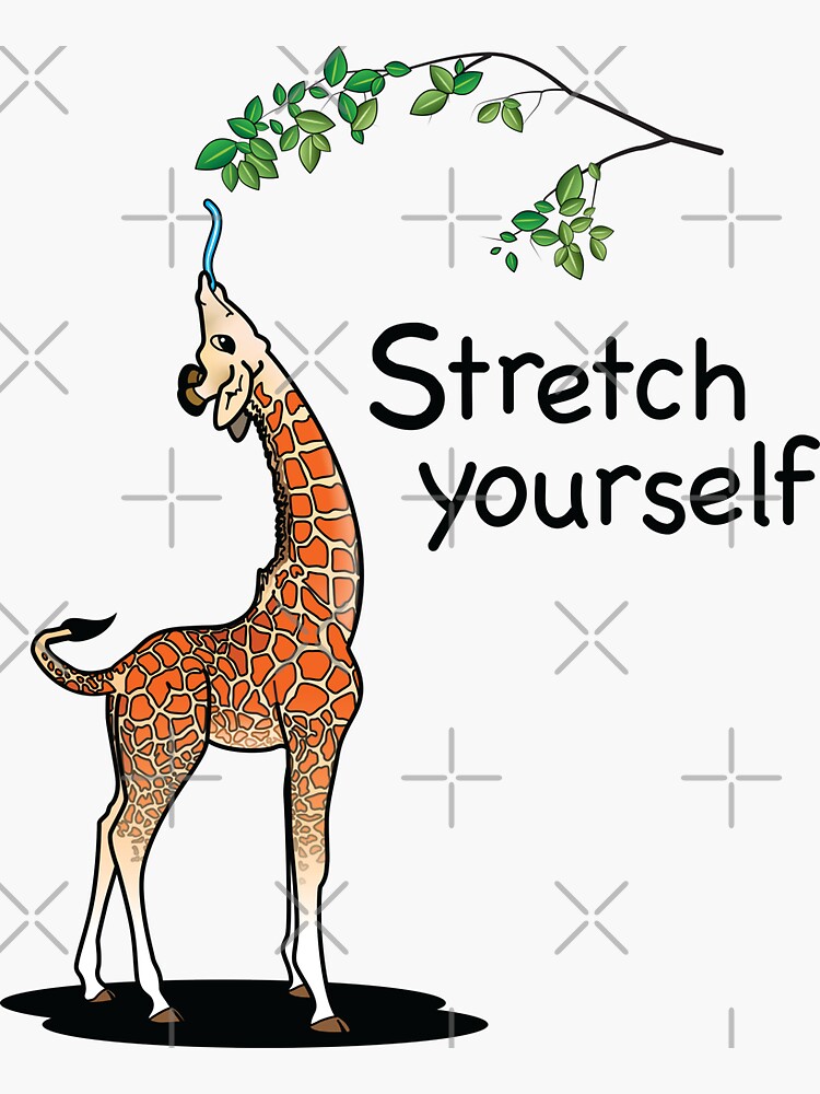 ""Stretch yourself" Cute baby giraffe " Sticker for Sale by houseofwray ...