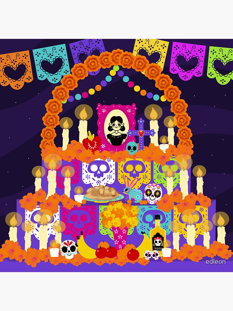 "Day of the dead altar" Sticker for Sale by edleon | Redbubble