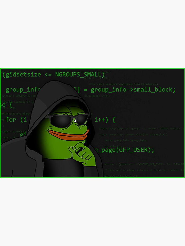 "Hacker Pepe" Sticker for Sale by Weeev | Redbubble