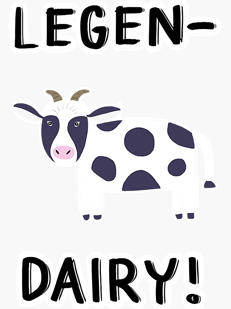 "Funny Cow Legendairy Legendary Cow" Sticker for Sale by unassertive19 ...
