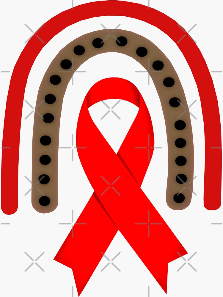 "Red ribbon" Sticker for Sale by MoreFaces | Redbubble