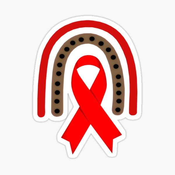 "Red ribbon" Sticker for Sale by MoreFaces | Redbubble