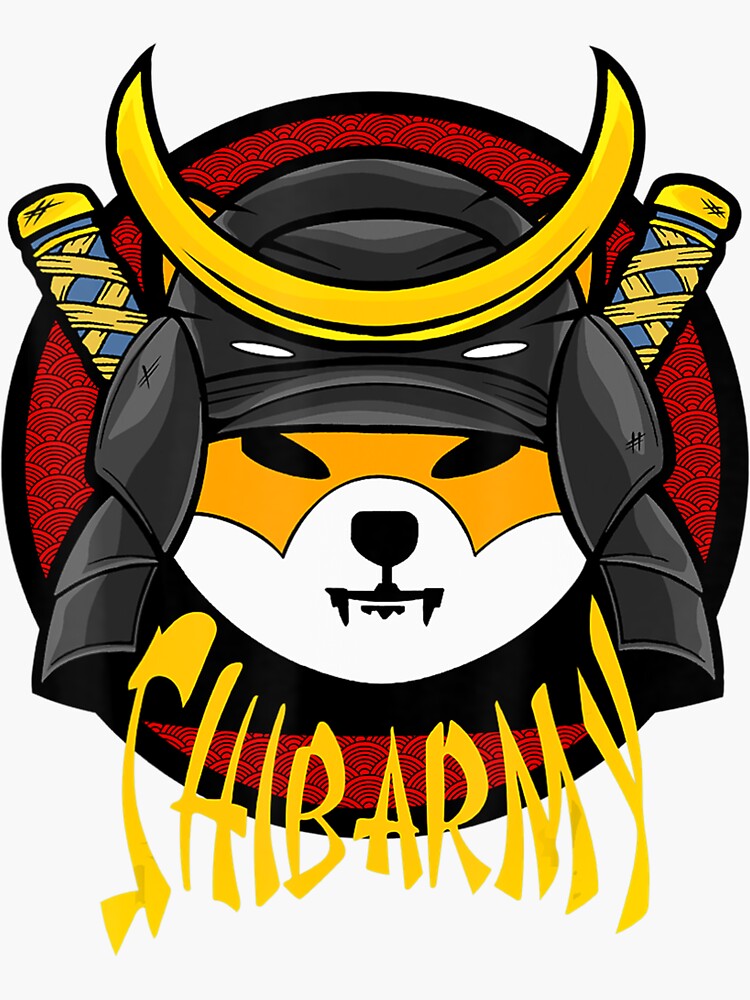 "SHIB ARMY Crypto Samurai Shiba Inu coin" Sticker for Sale by ...
