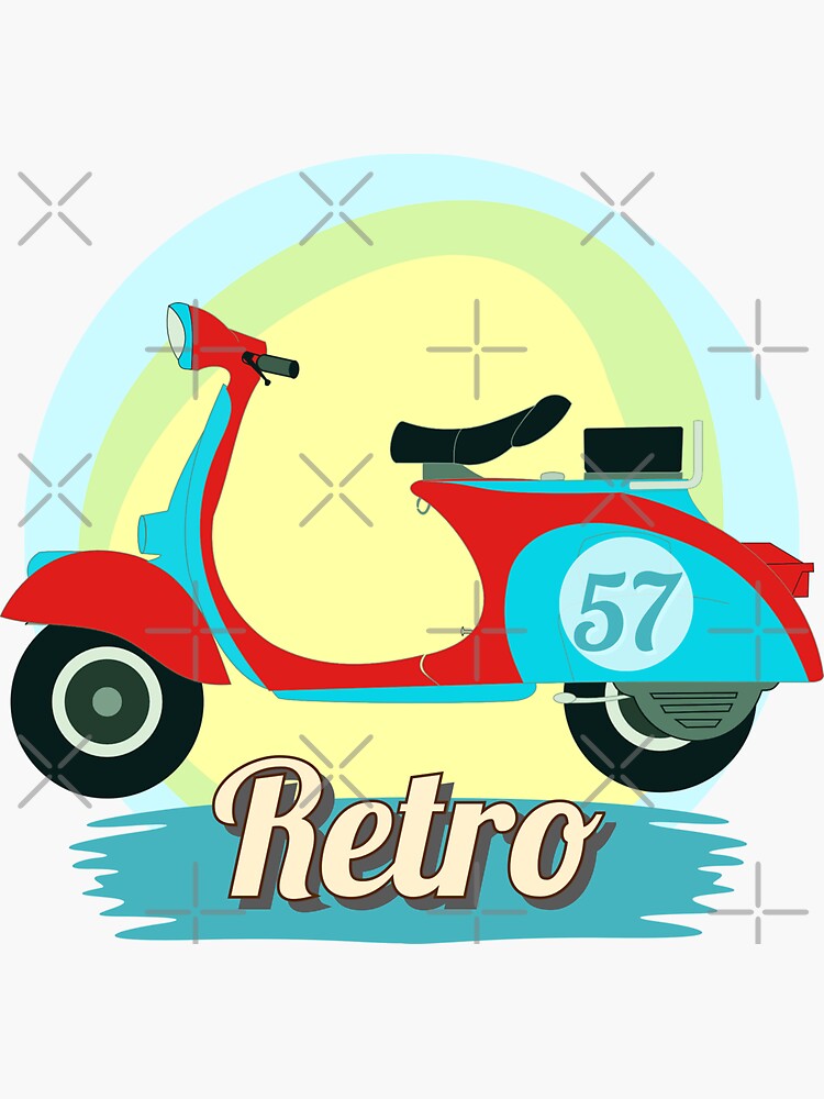 "Retro Scooter 57" Sticker for Sale by ABS-Originals | Redbubble