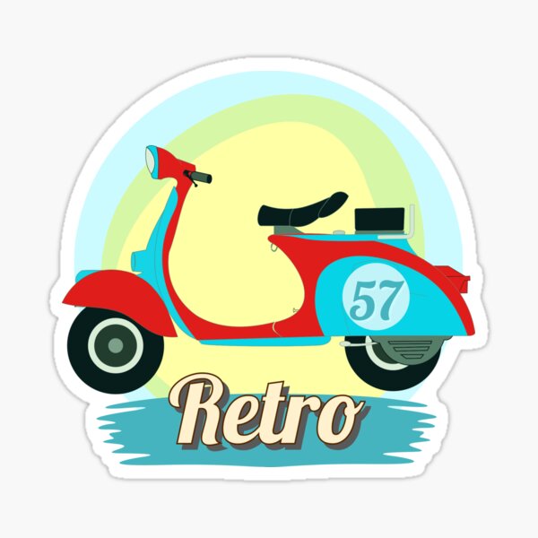"Retro Scooter 57" Sticker for Sale by ABS-Originals | Redbubble