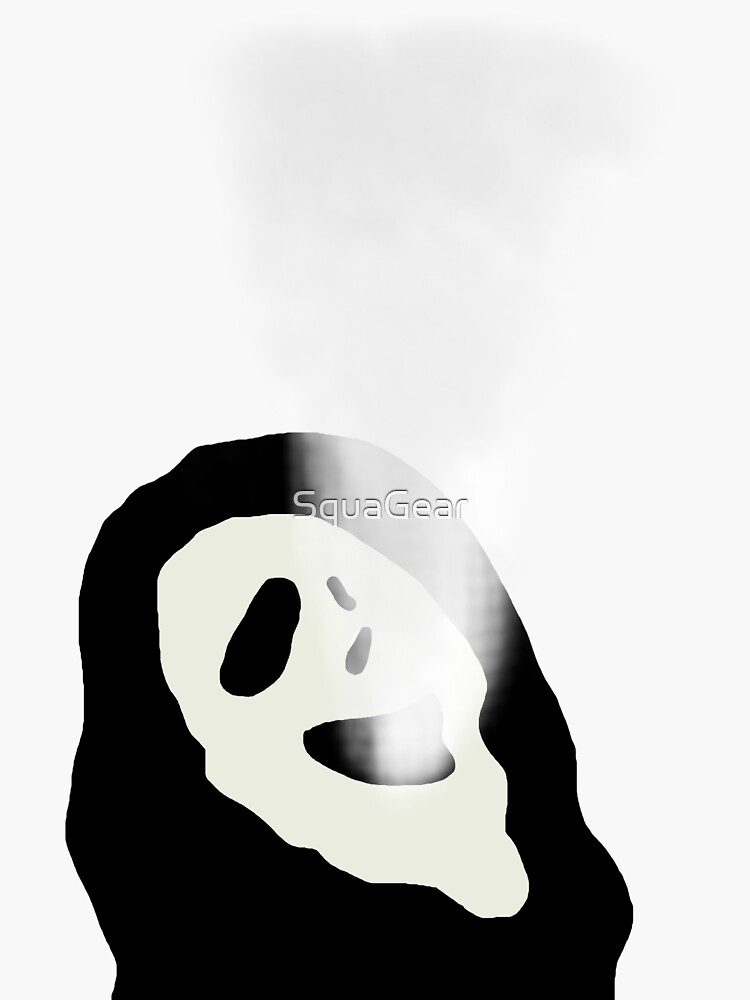 "Scream Mask Smoking" Sticker for Sale by SquaGear | Redbubble