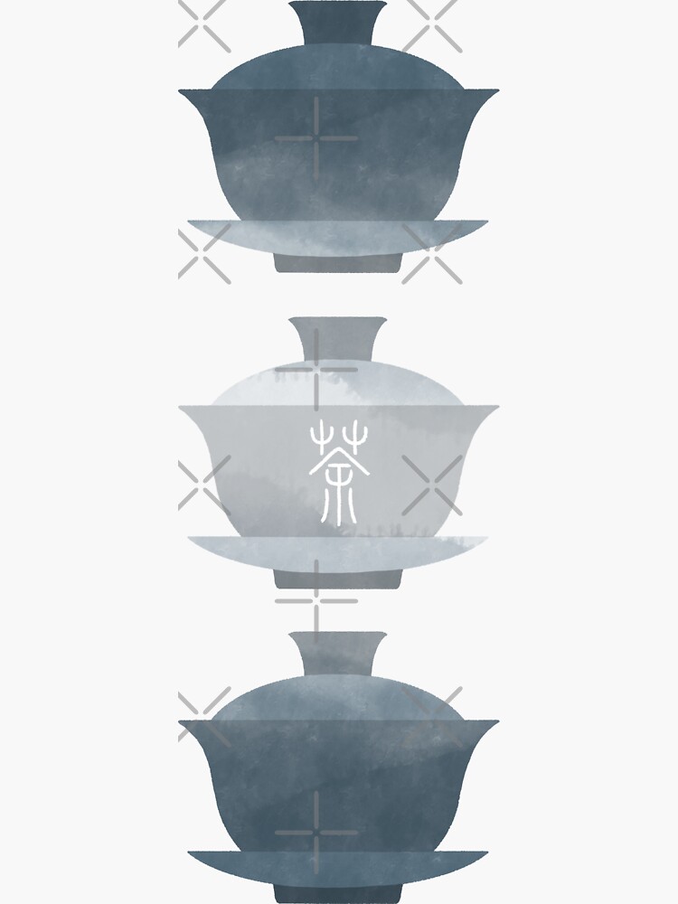 "Chinese ceramic gaiwan for tea ceremony." Sticker for Sale by NLobes ...