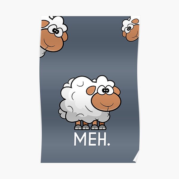 "Comic Sheep Meh" Poster by studiopico | Redbubble