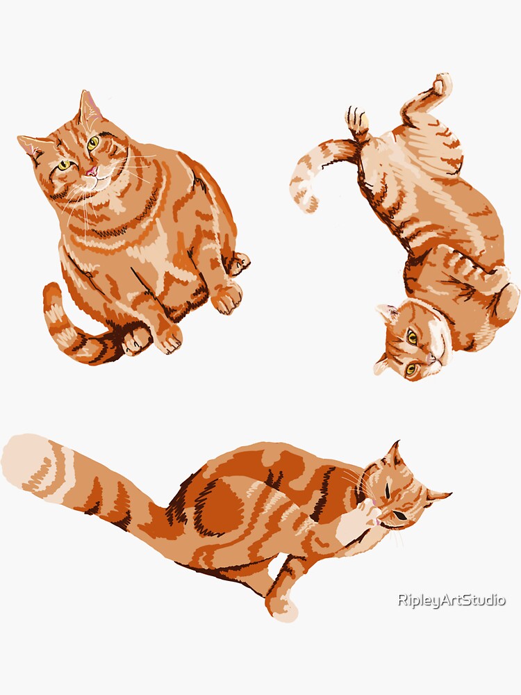 "Cats Cats Cats - Deep Purple" Sticker for Sale by RipleyArtStudio ...