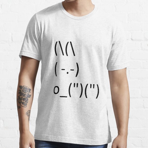 "ASCII Bunny Adorable Cute Emoji Rabbit Text Art" T-shirt for Sale by ...