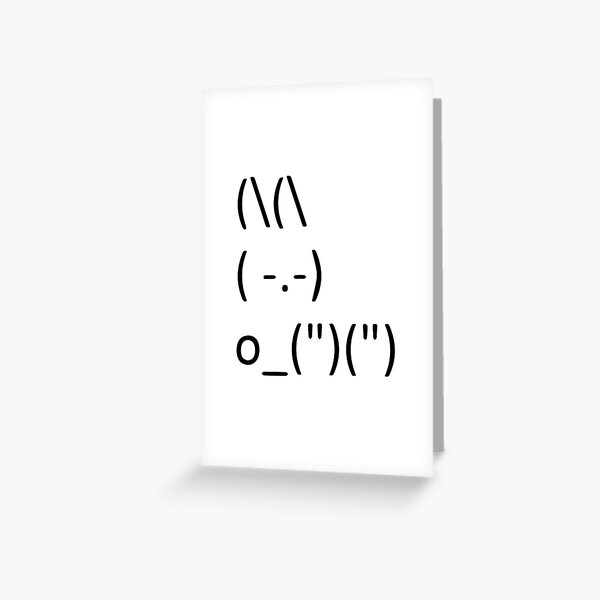 "ASCII Bunny Adorable Cute Emoji Rabbit Text Art" Greeting Card by ...