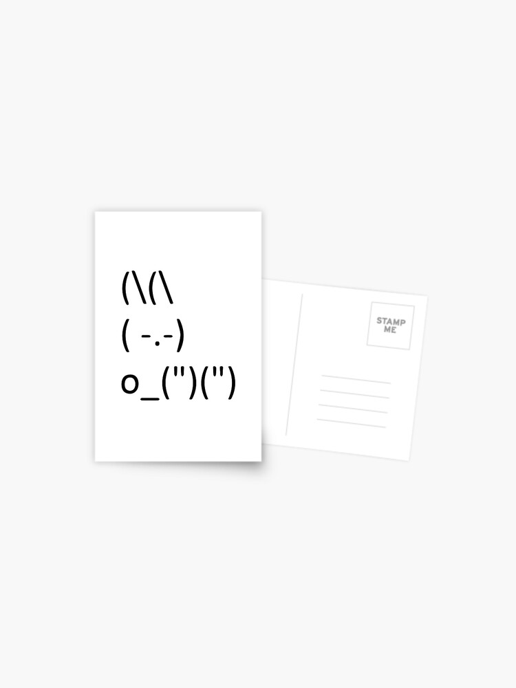 "ASCII Bunny Adorable Cute Emoji Rabbit Text Art" Postcard for Sale by ...