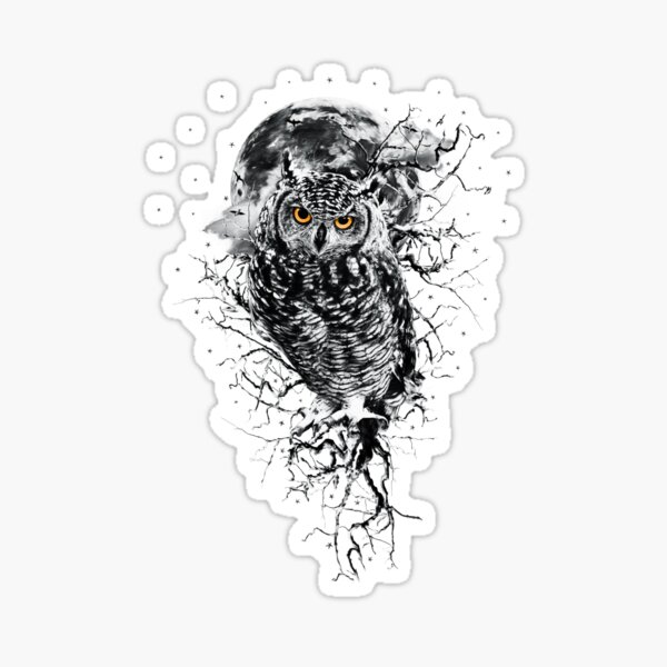"OWL BW" Sticker for Sale by RIZA PEKER | Redbubble