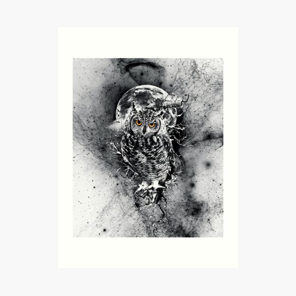 "OWL BW" Art Print for Sale by rizapeker | Redbubble