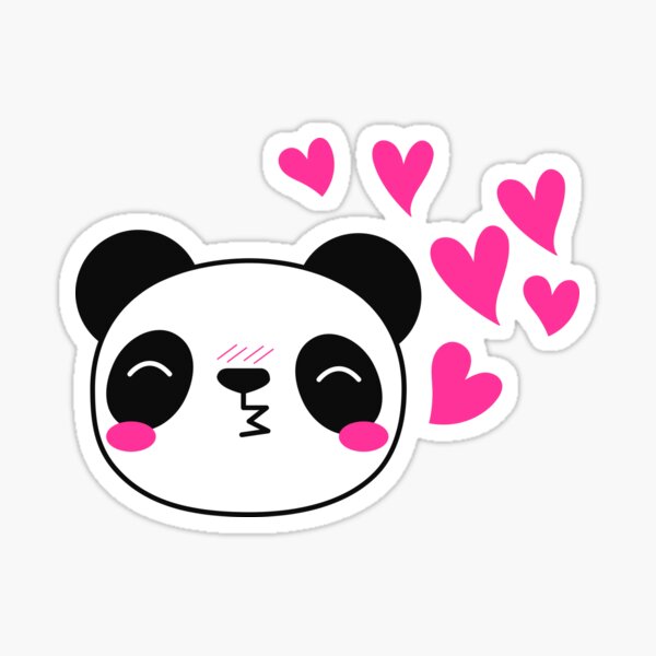 "Cute animal friendly panda, hearts " Sticker for Sale by ...