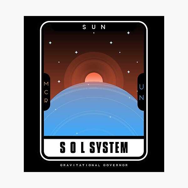 "Solar System Minimalist Blue Patch" Photographic Print for Sale by ...