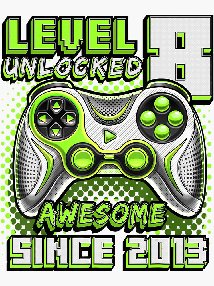 "Level 8 Unlocked Awesome 2013 Video Game 8Th Birthday Boy Ldq3t ...