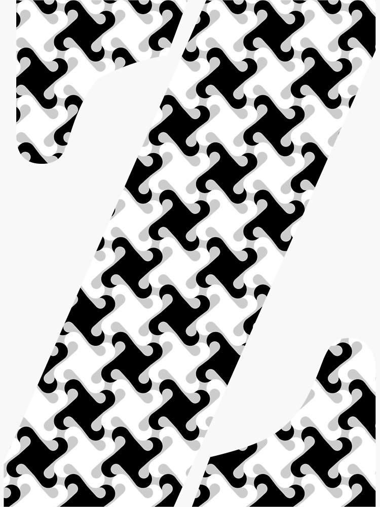 "Letter Z Chic Black and White" Sticker for Sale by LetteringStore ...
