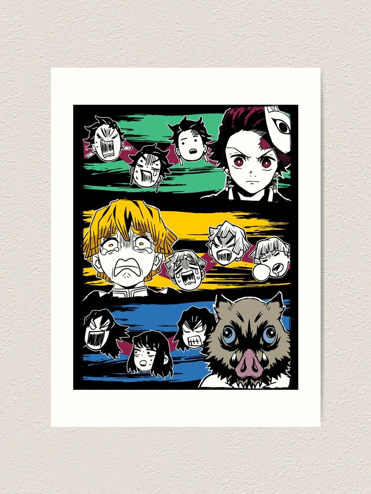 "Demon Slayer trio Tanjiro Zenitsu Inosuke" Art Print by ArtoCharlie ...