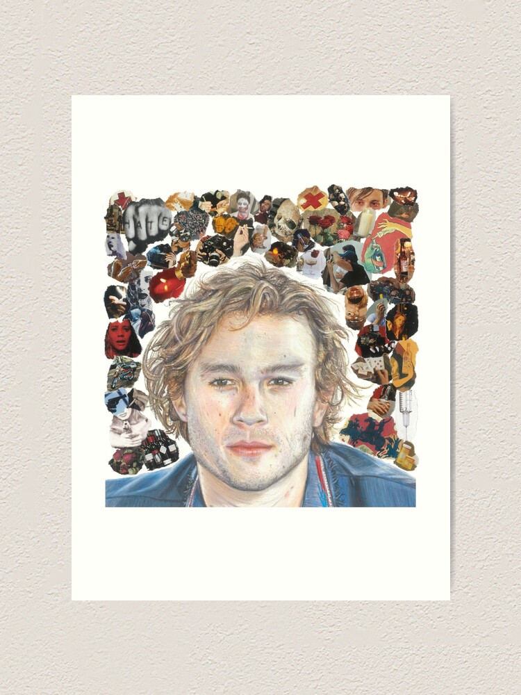 "Heath Ledger drawing with magazine collage " Art Print for Sale by ...
