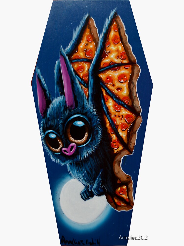 "bat pizza" Sticker for Sale by Artelies202 | Redbubble