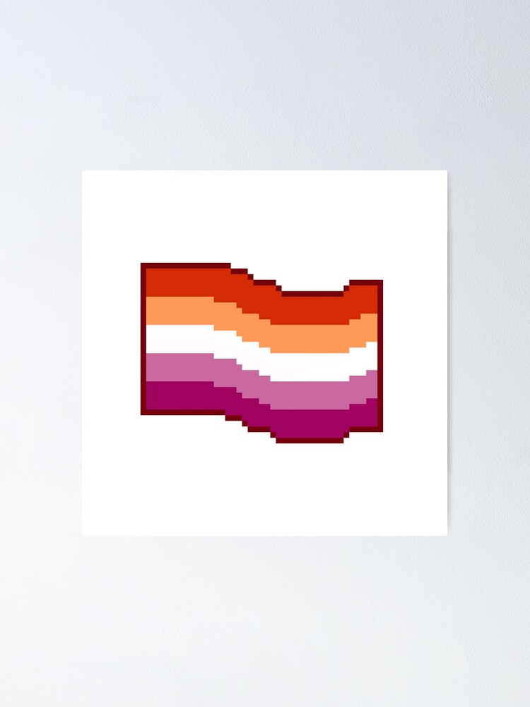 "Lesbian Pride Flag Pixel Art" Poster by Valentine145 | Redbubble