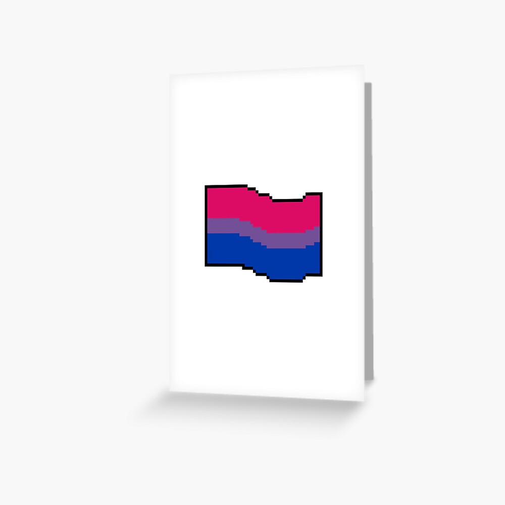 "Bisexual Bi Pride Flag Pixel Art" Greeting Card by Valentine145 ...