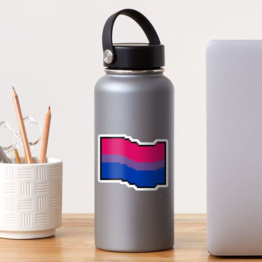 "Bisexual Bi Pride Flag Pixel Art" Sticker for Sale by Valentine145 ...