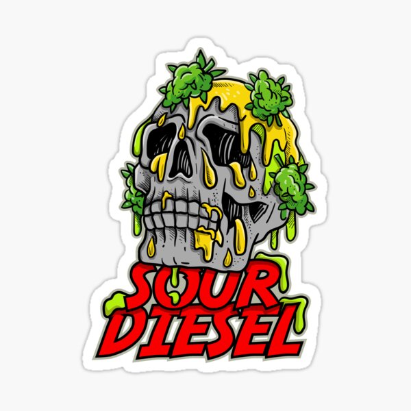 "Sour Diesel Skull" Sticker for Sale by freshartdesigns | Redbubble
