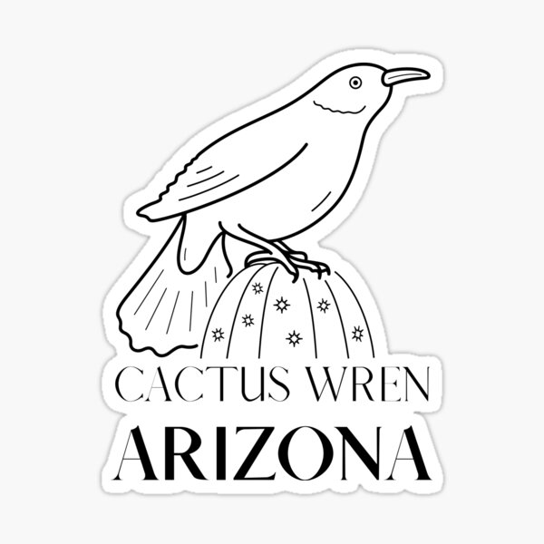 "Vintage Cactus wren Arizona State Bird" Sticker for Sale by Artystico ...