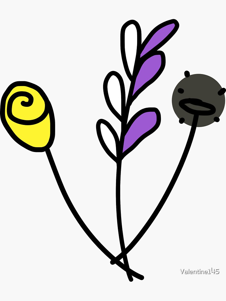 "Subtle non-binary pride flag flowers" Sticker for Sale by Valentine145 ...