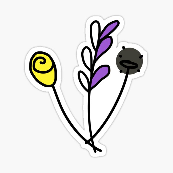 "Subtle non-binary pride flag flowers" Sticker for Sale by Valentine145 ...