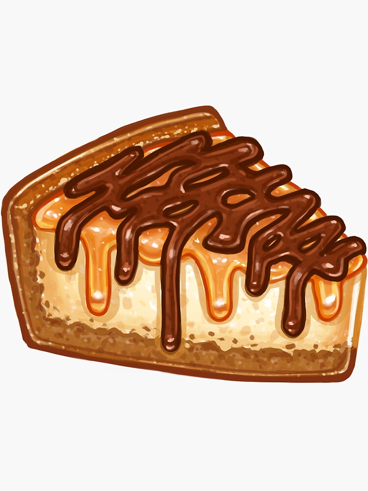 "Caramel Chocolate Cheesecake" Sticker by MidaDesigns | Redbubble