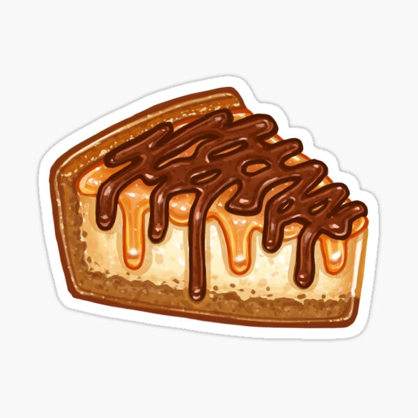 "Caramel Chocolate Cheesecake" Sticker by MidaDesigns | Redbubble
