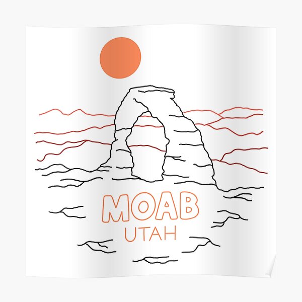 "Moab Utah Line Art" Poster for Sale by ethnicdrawing | Redbubble