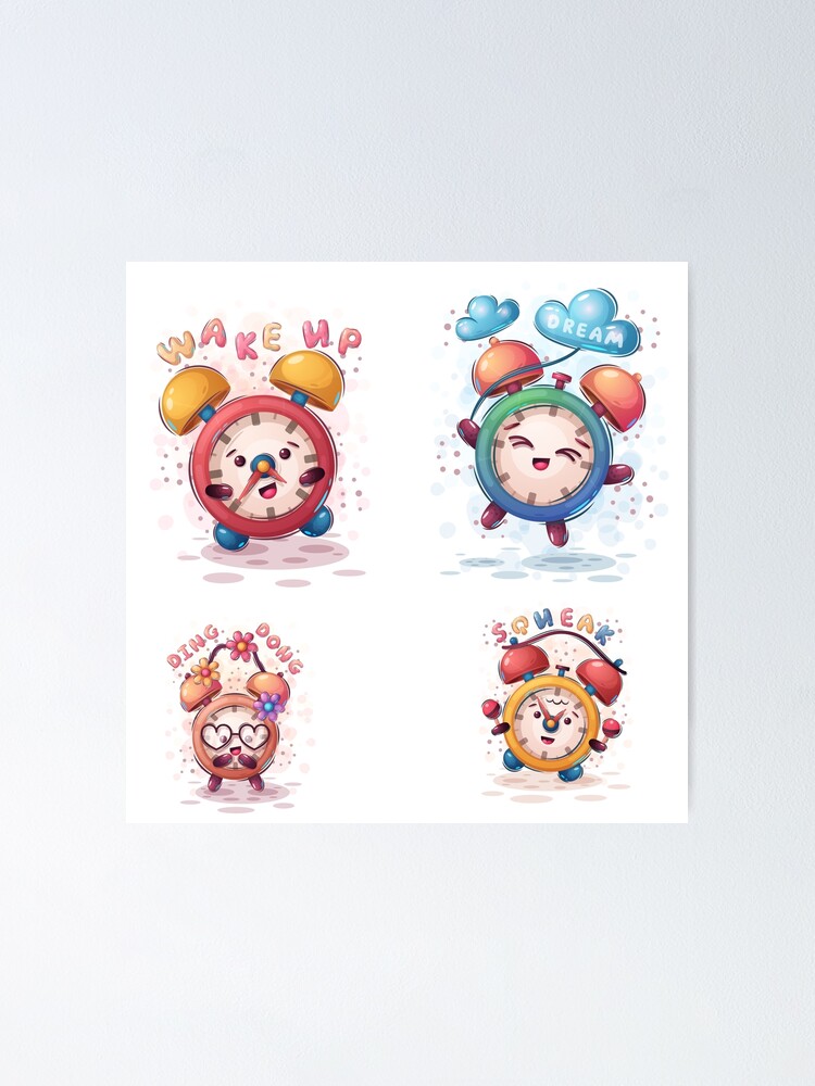 "Funny Cartoons Clocks. Fun design." Poster for Sale by epicmarketing ...